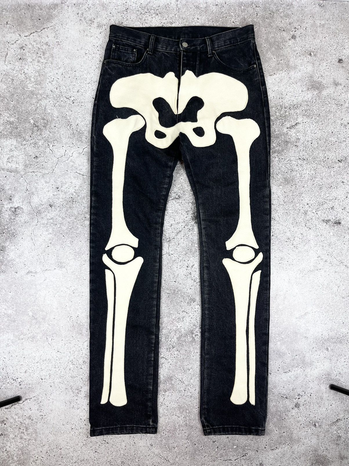 MNML × Streetwear Mnml Grey Denim Skeleton Jeans Pants | Grailed