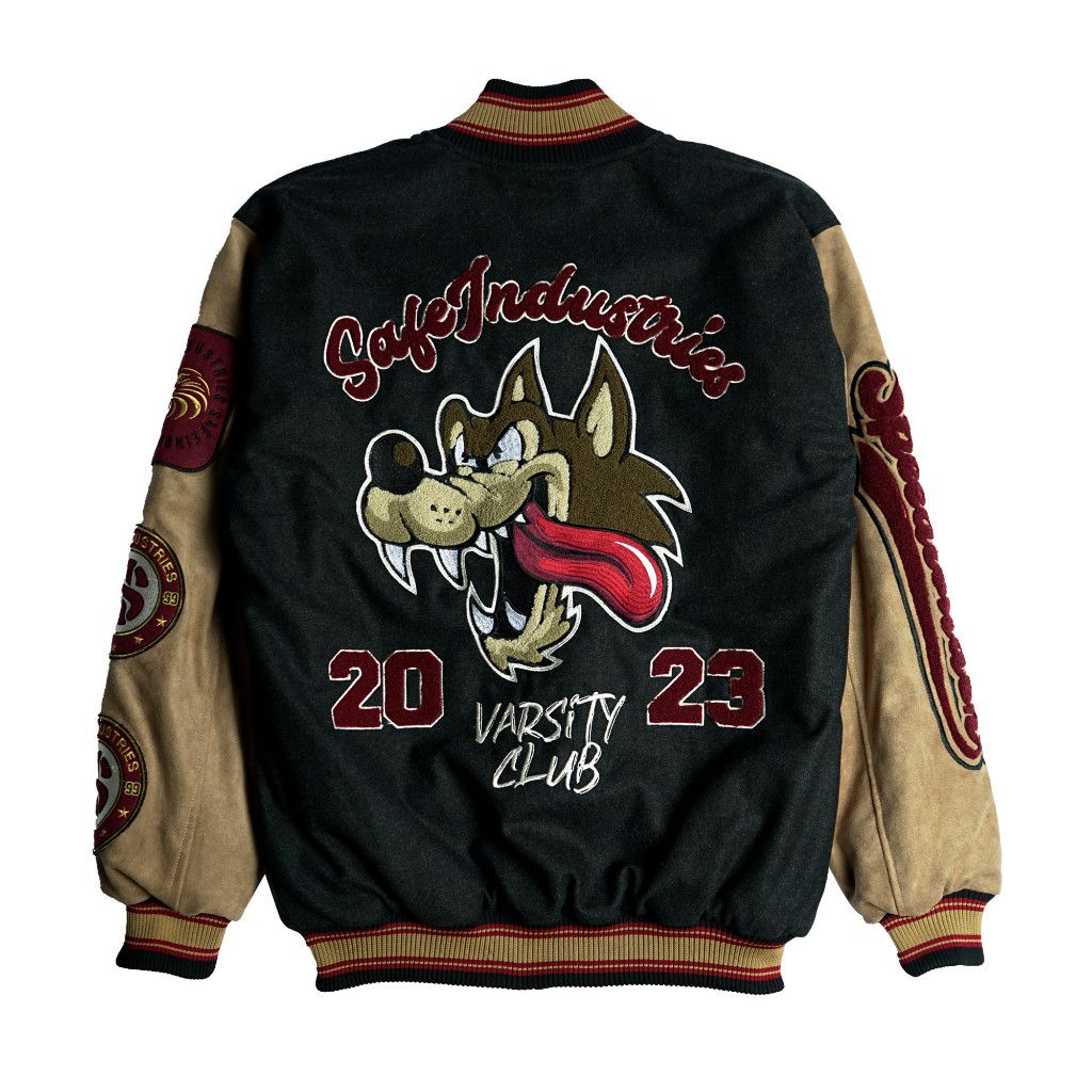 Bomber Jacket × Varsity × Varsity Jacket JACKET VARSITY WOLF BROWM ...