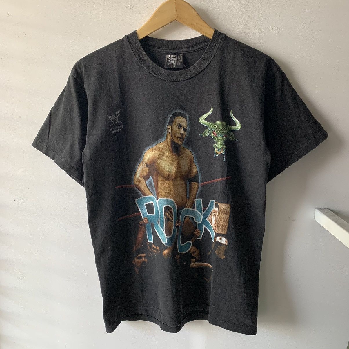 Vintage × WWE × WWF 💸BindingOffer💸 Vintage Bootleg The Rock Tshirt ...