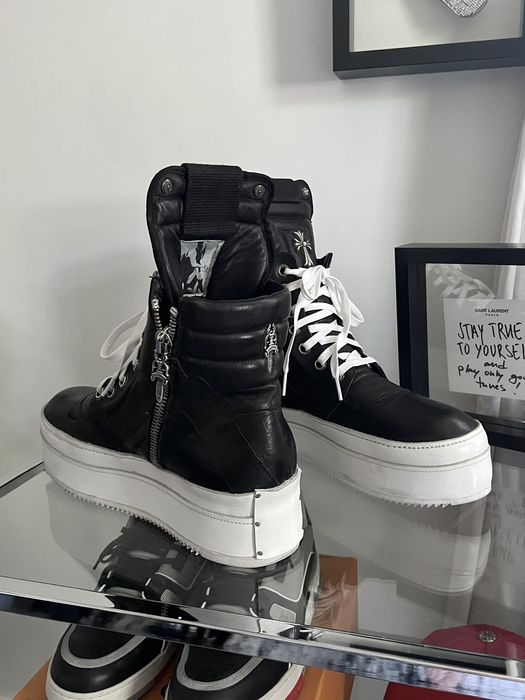 Rick Owens RICK OWENS GEOBASKETS DAGGER CHROME HEARTS BOOTS | Grailed