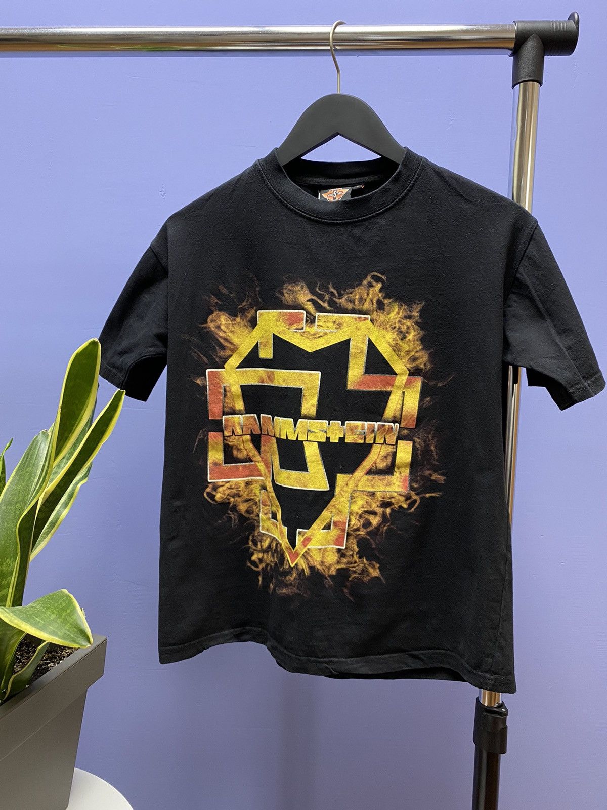 Band Tees × Rock Band × Vintage Vintage 2000s Rammstein Flaming Logo ...