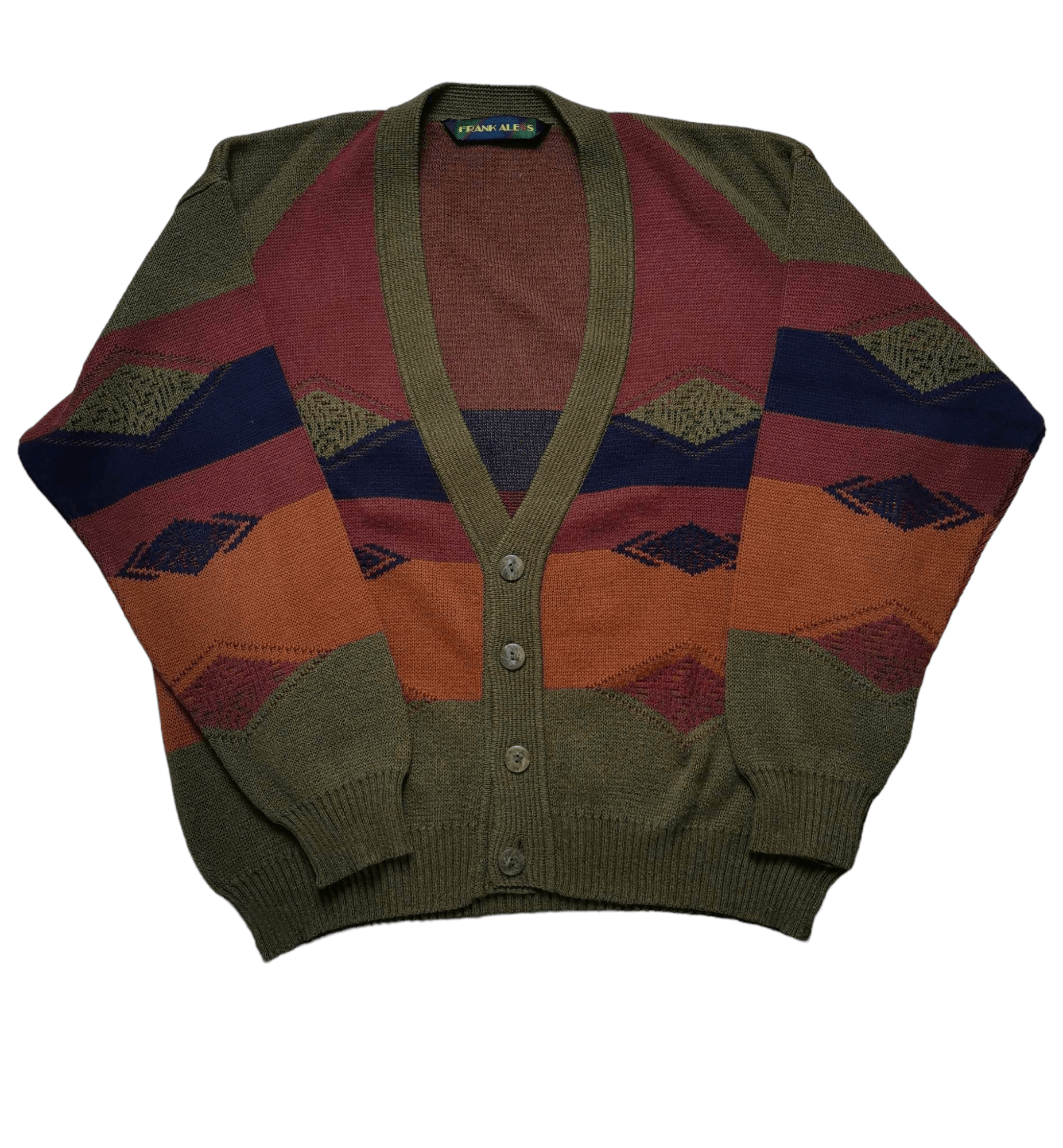 Vintage 80 s Frank Alex Native Patterns Wool Blend Cardigan | Grailed