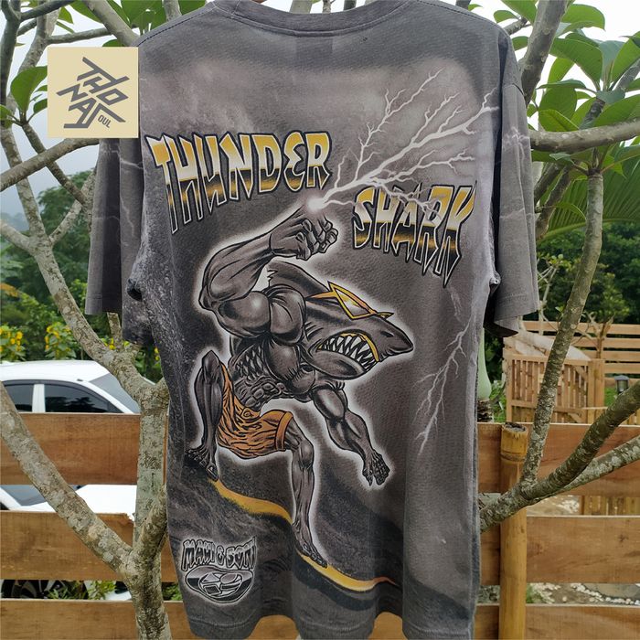 Vintage Vintage 90s AOP Thunder Shark Lightning | Grailed
