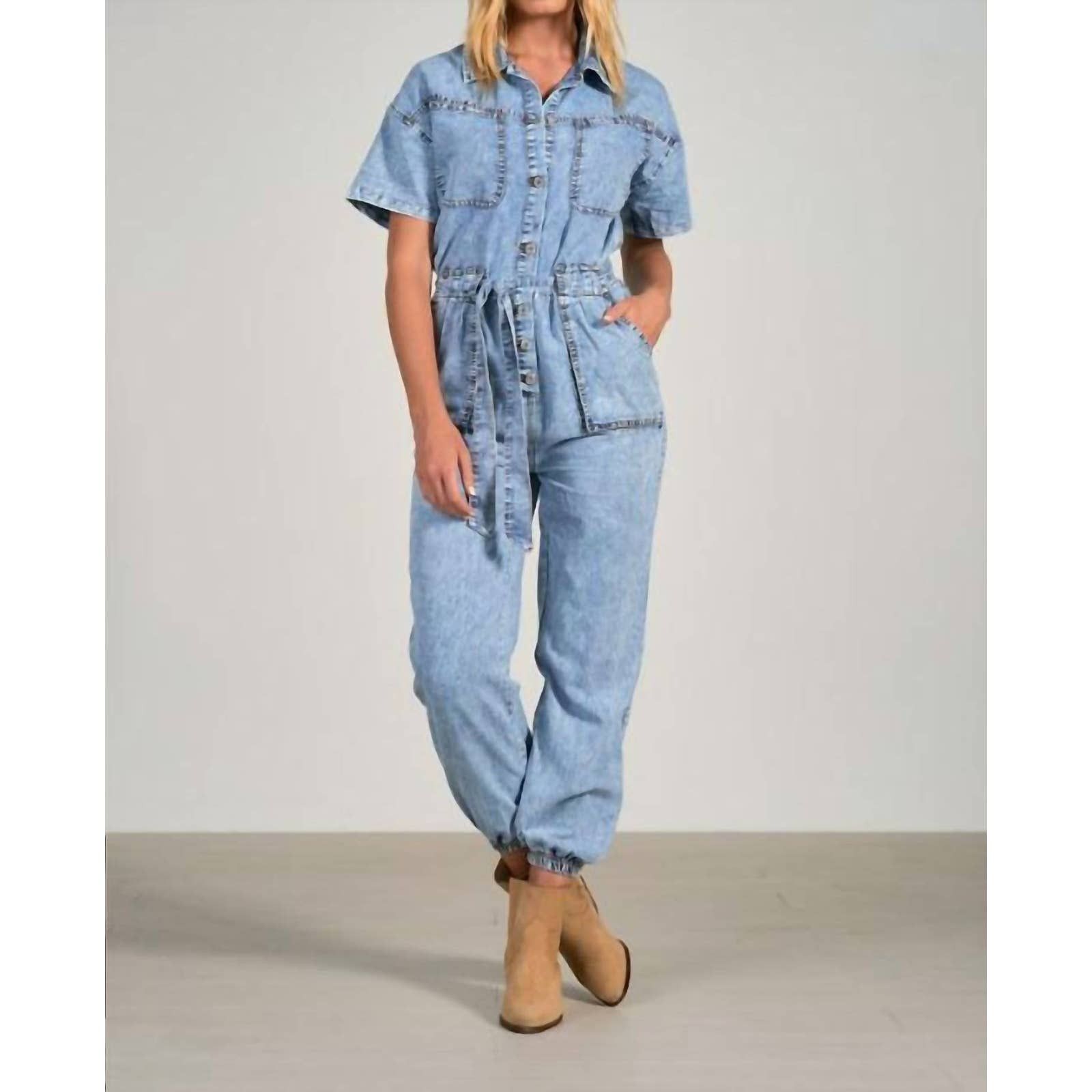 Elan Denim Collared Jumper In Blue Wash | Grailed