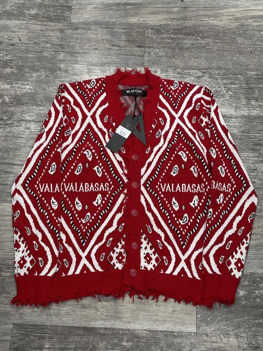 Valabasas Valabasas Distressed Bandana Cardigan | Grailed