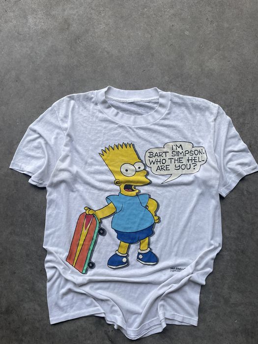 Vintage vintage rare bart simpson ‘who the hell are you’ faded tee ...