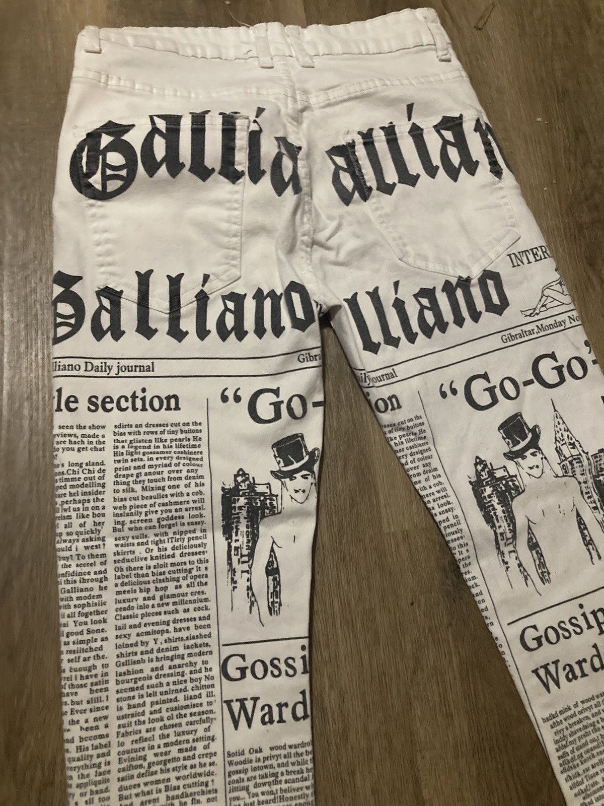 John Galliano Galliano Newspaper Denim Jeans | Grailed