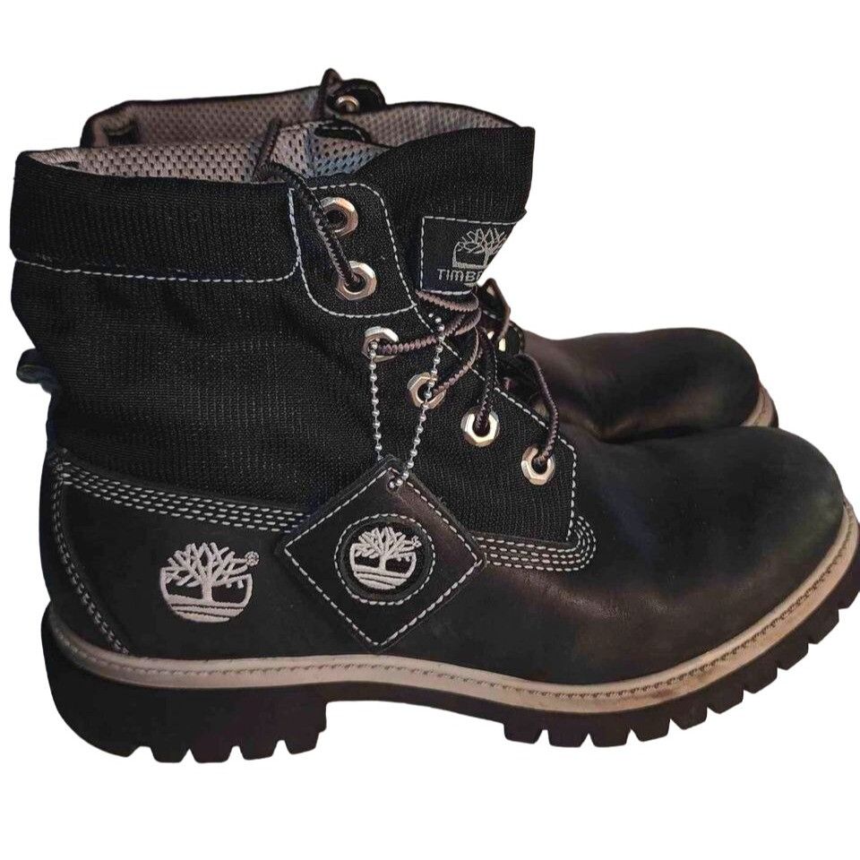 Timberland Timberland Boots Black Leather Lace Up Mens 7 Wear2Ways Wate ...