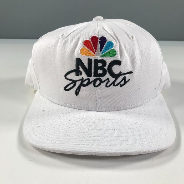 Rainbow Vintage NBC Sports Snapback Hat White Rainbow Peacock Logo AJD ...