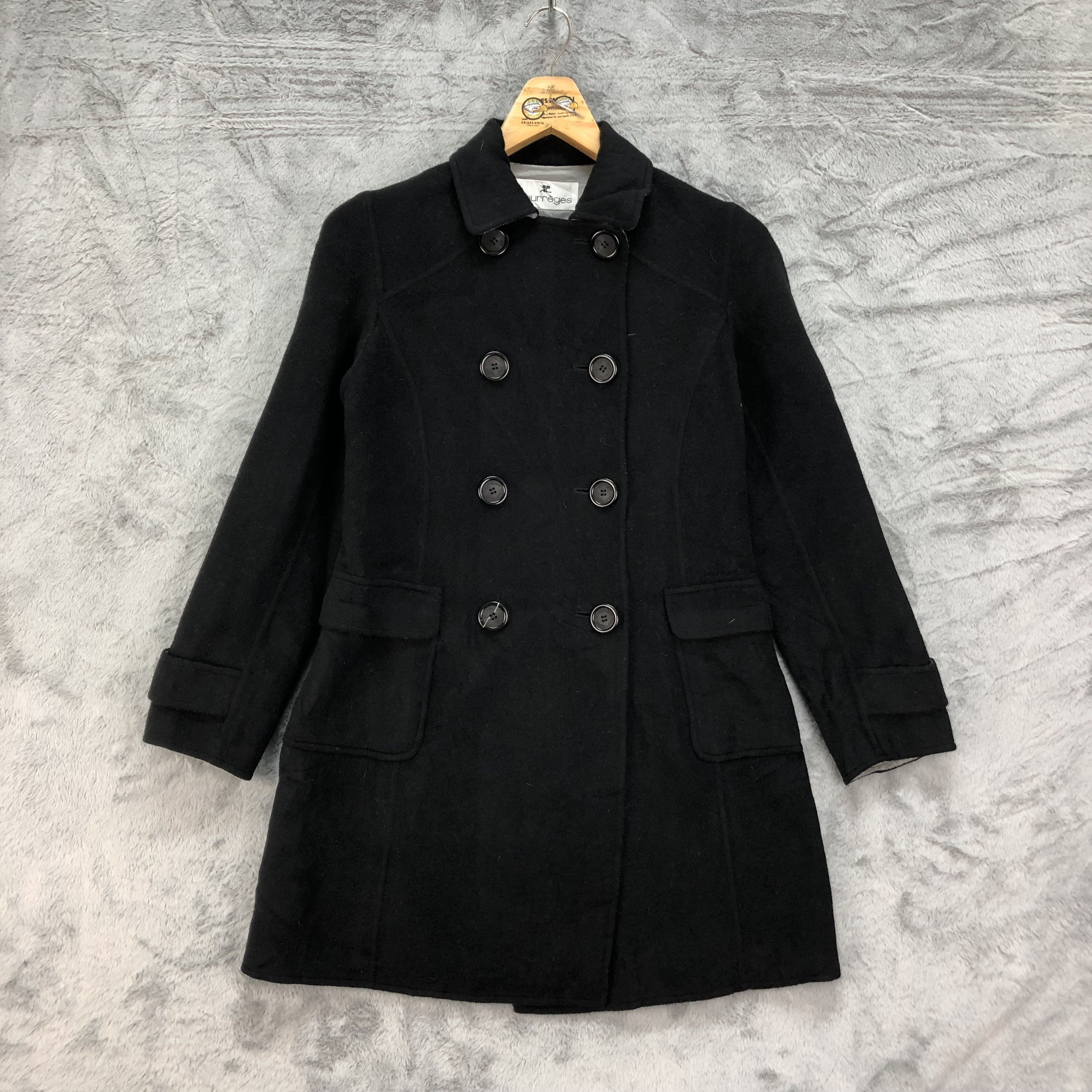 Avant Garde × Courreges × Designer Courreges Double Breasted Wool Long ...