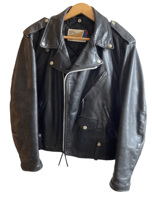 Schott NYC Perfecto 80s Black Leather Padded Men Biker Jacket Coat ...