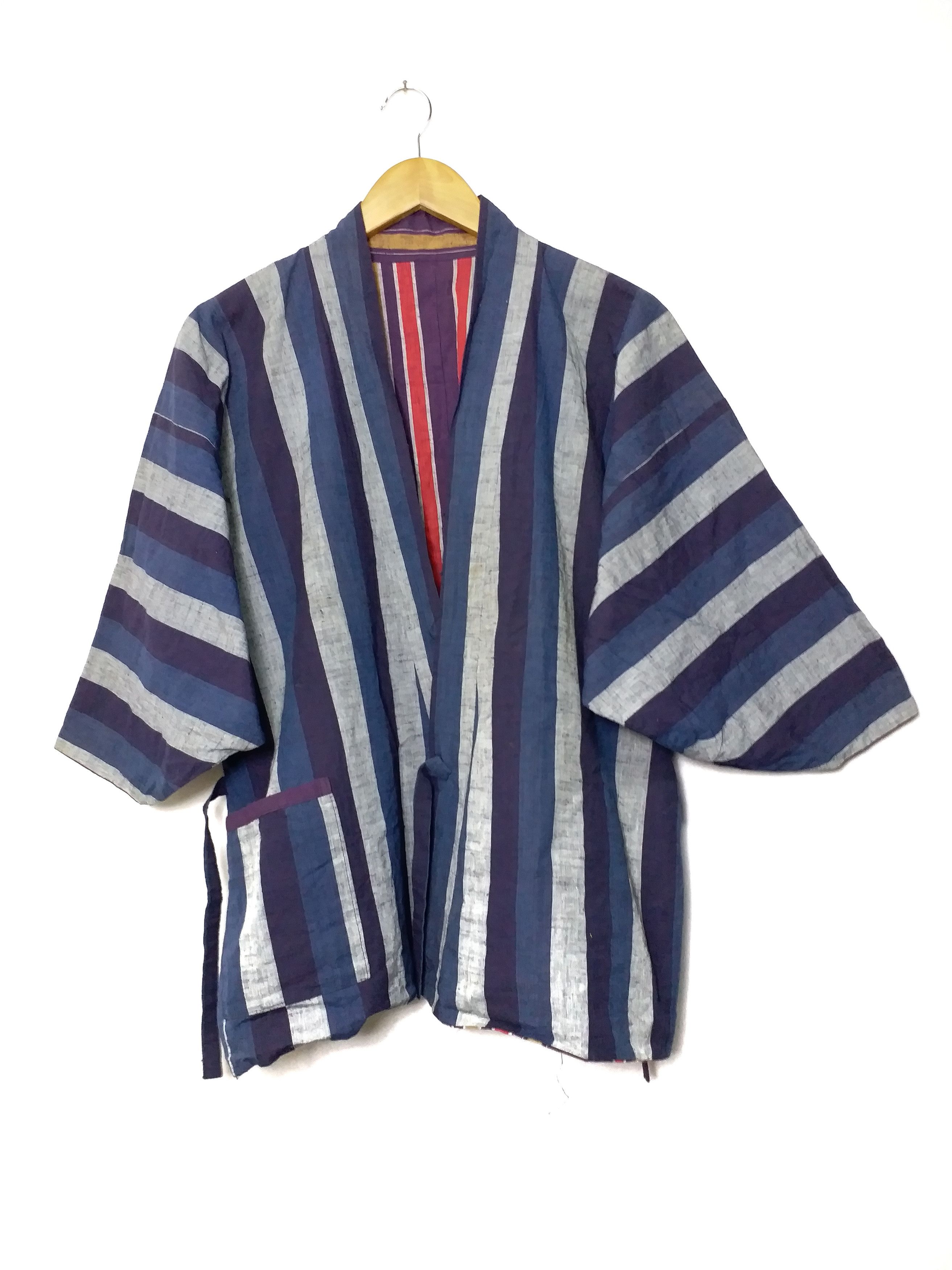 Indigo × Kimono Japan Dragon Stripes Reversible Kendo Jacket Kimono ...