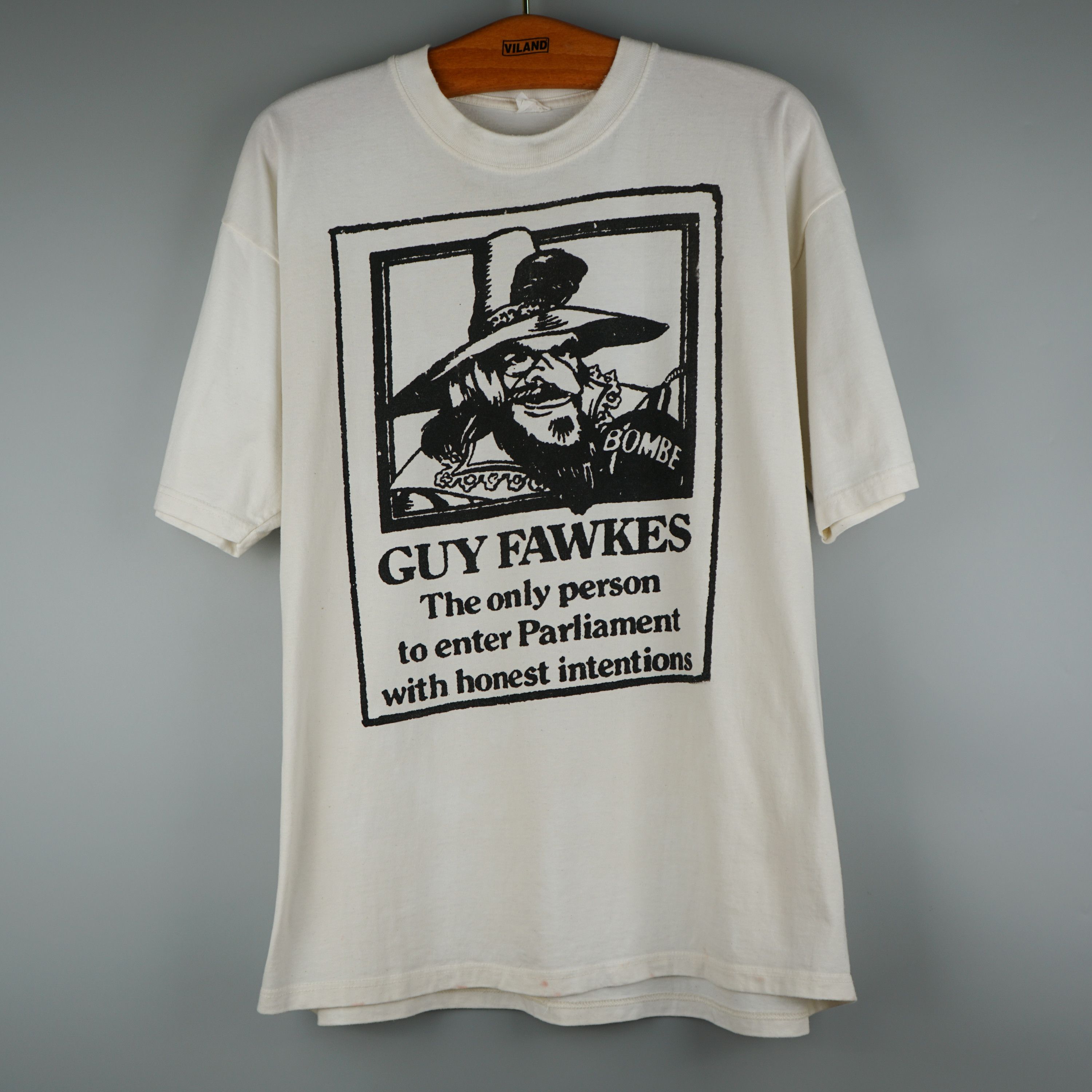 Art × Humor × Vintage 90s Guy Fawkes Hones Person t-shirt | Grailed