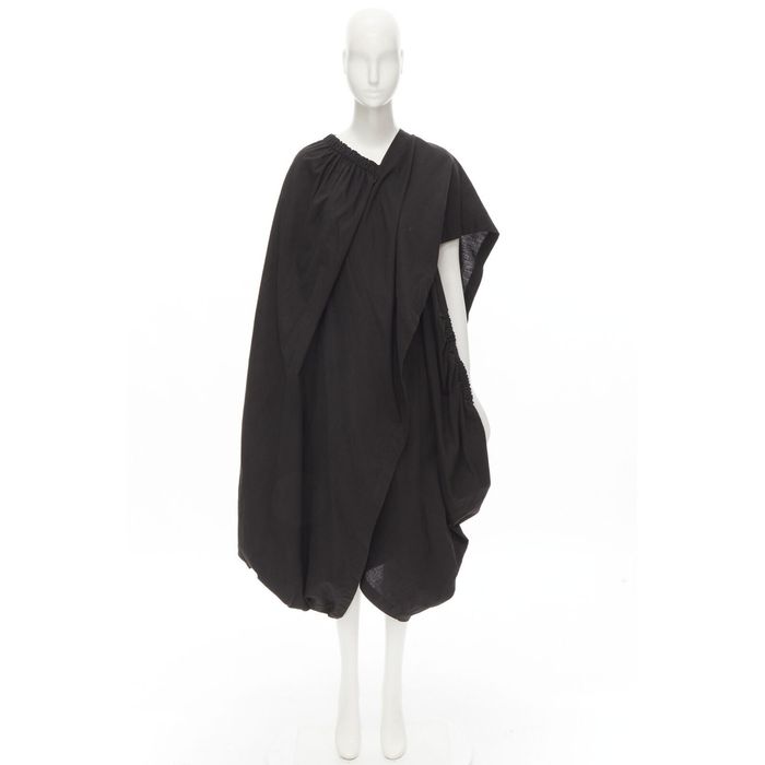 Comme des Garcons COMME DES GARCONS 1980's Vintage black washed asymmetric draped cocoon dress ...