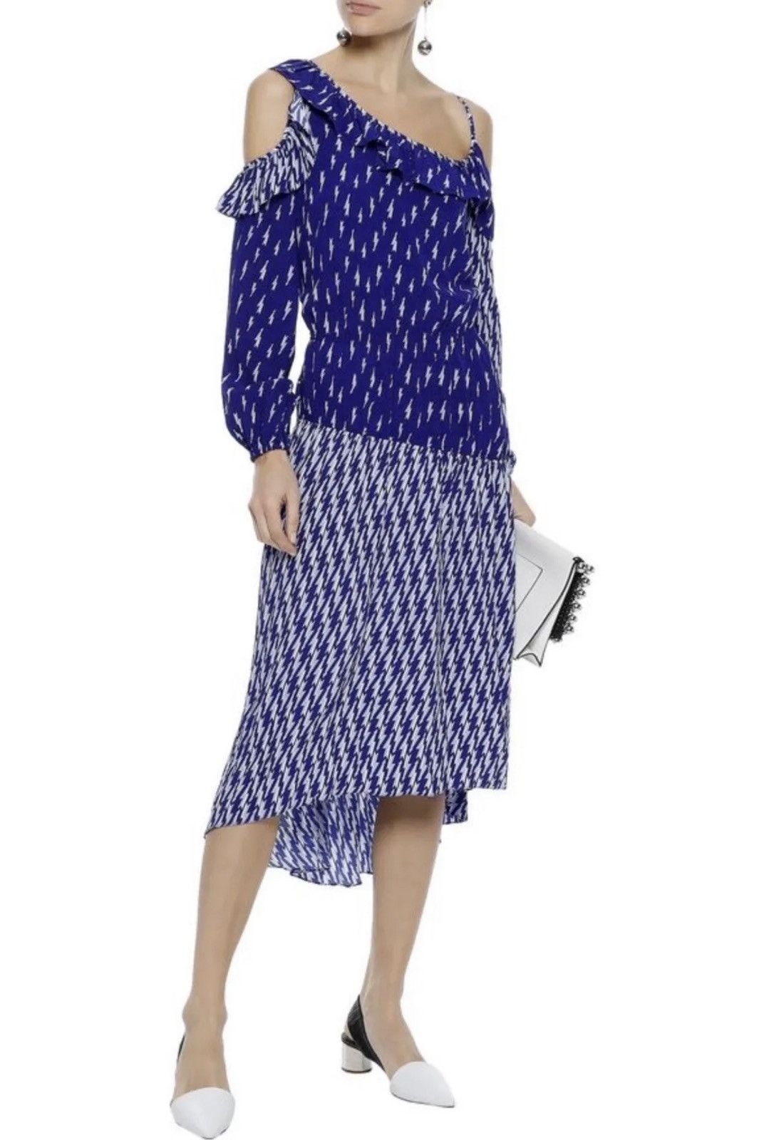 Sandro BNWT Sandro Lightning Bolt Bare Shoulder E18 Kemila dress | Grailed