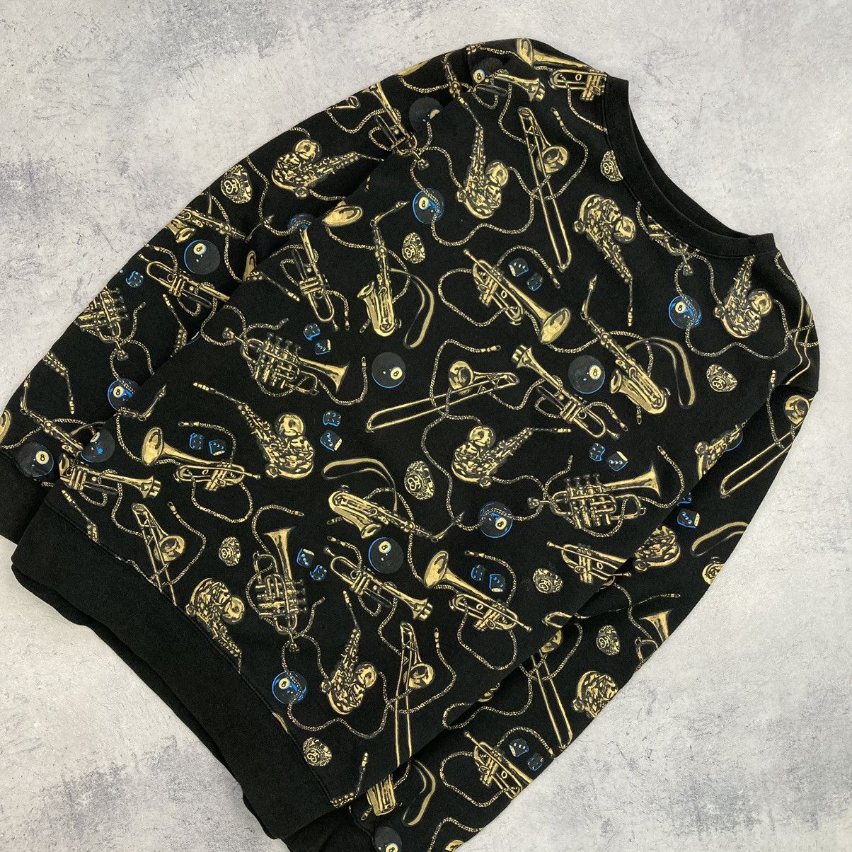 Vintage Vintage Stussy jazz overprint rare sweatshirt 90’s | Grailed