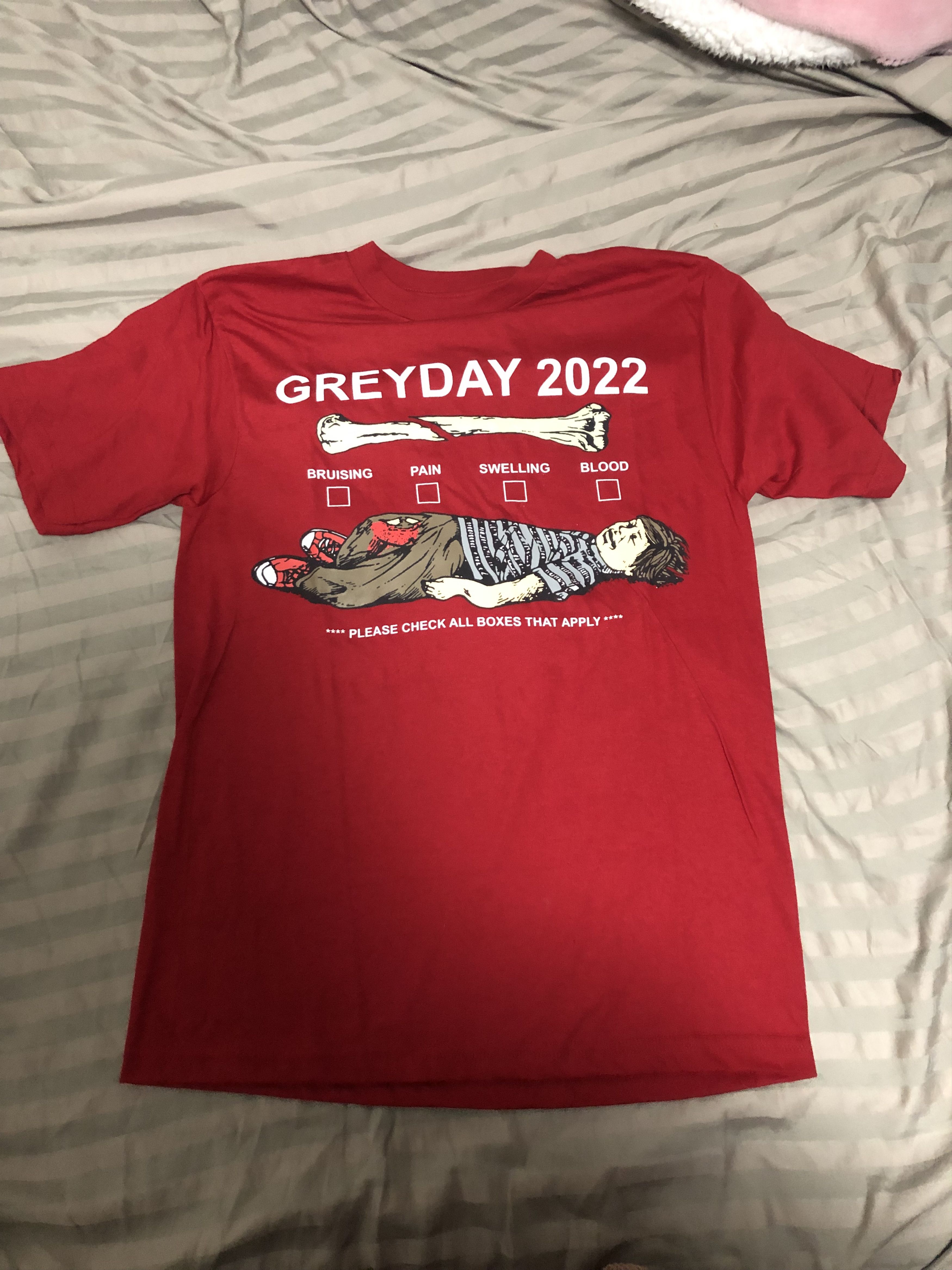 Pouya & $uicideboy$ Merch Grey Day 2022 Tour Shirt (Red) | Grailed