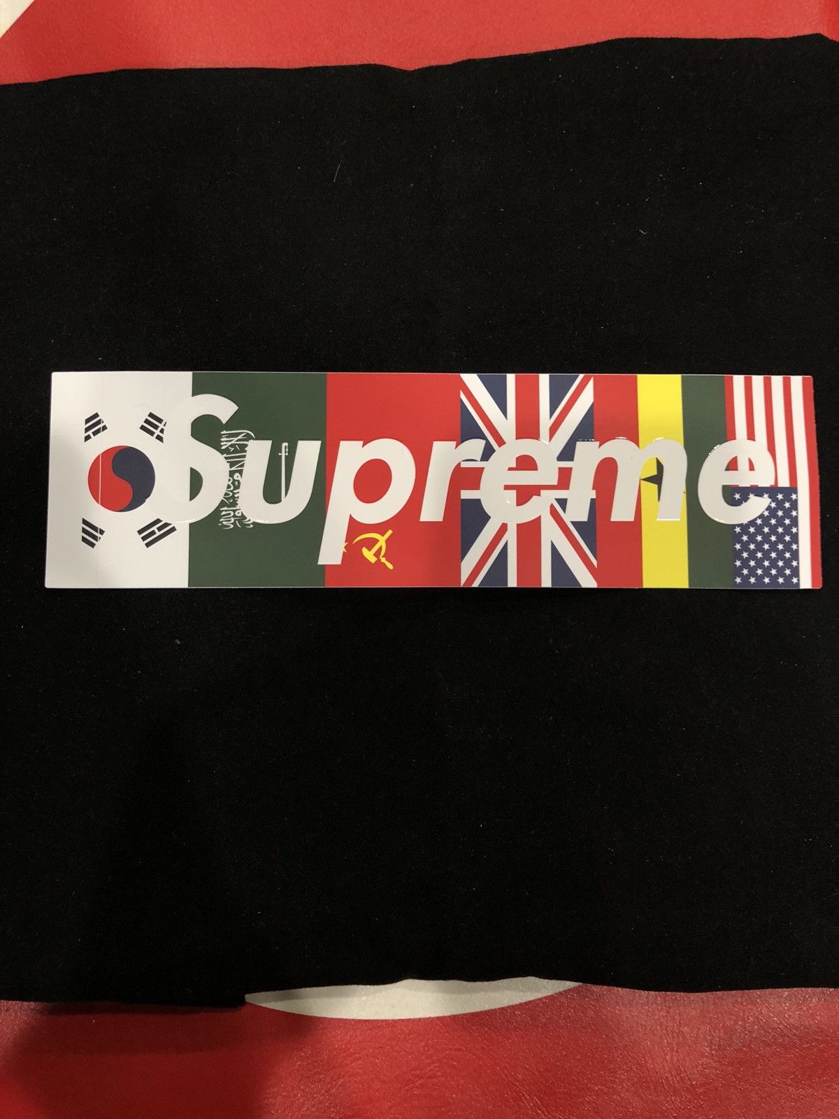 Supreme Flags Box Logo Sticker | Grailed