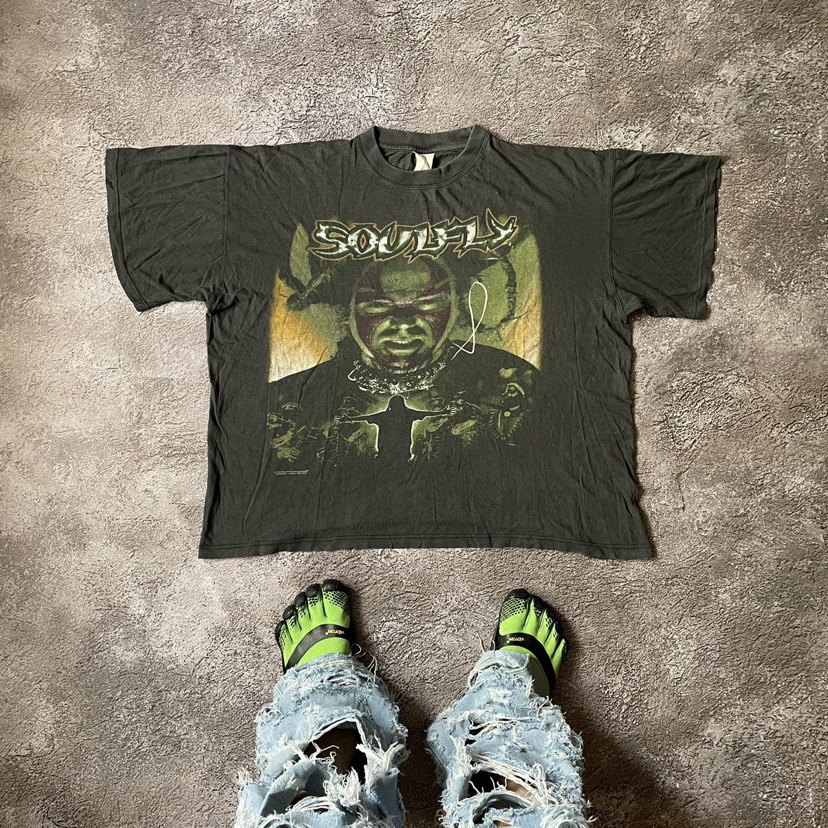 Band Tees × Streetwear × Vintage Vintage 90s SOULFLY FACE SKELETON ...