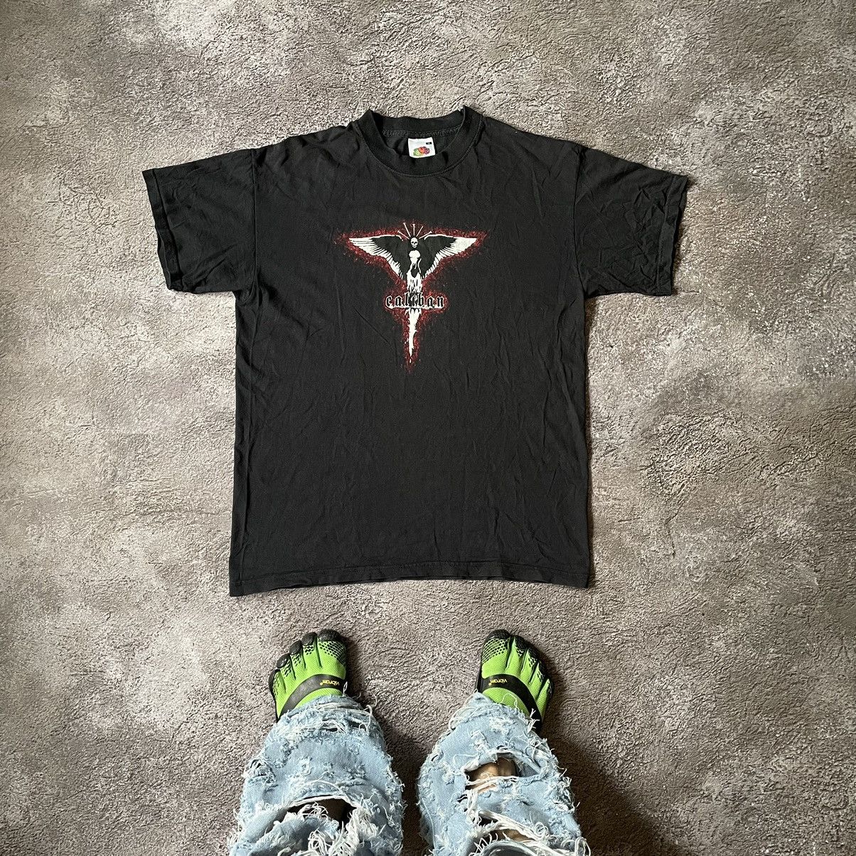 Band Tees × Streetwear × Vintage Vintage Y2K CALIBAN FACE SKELETON ...