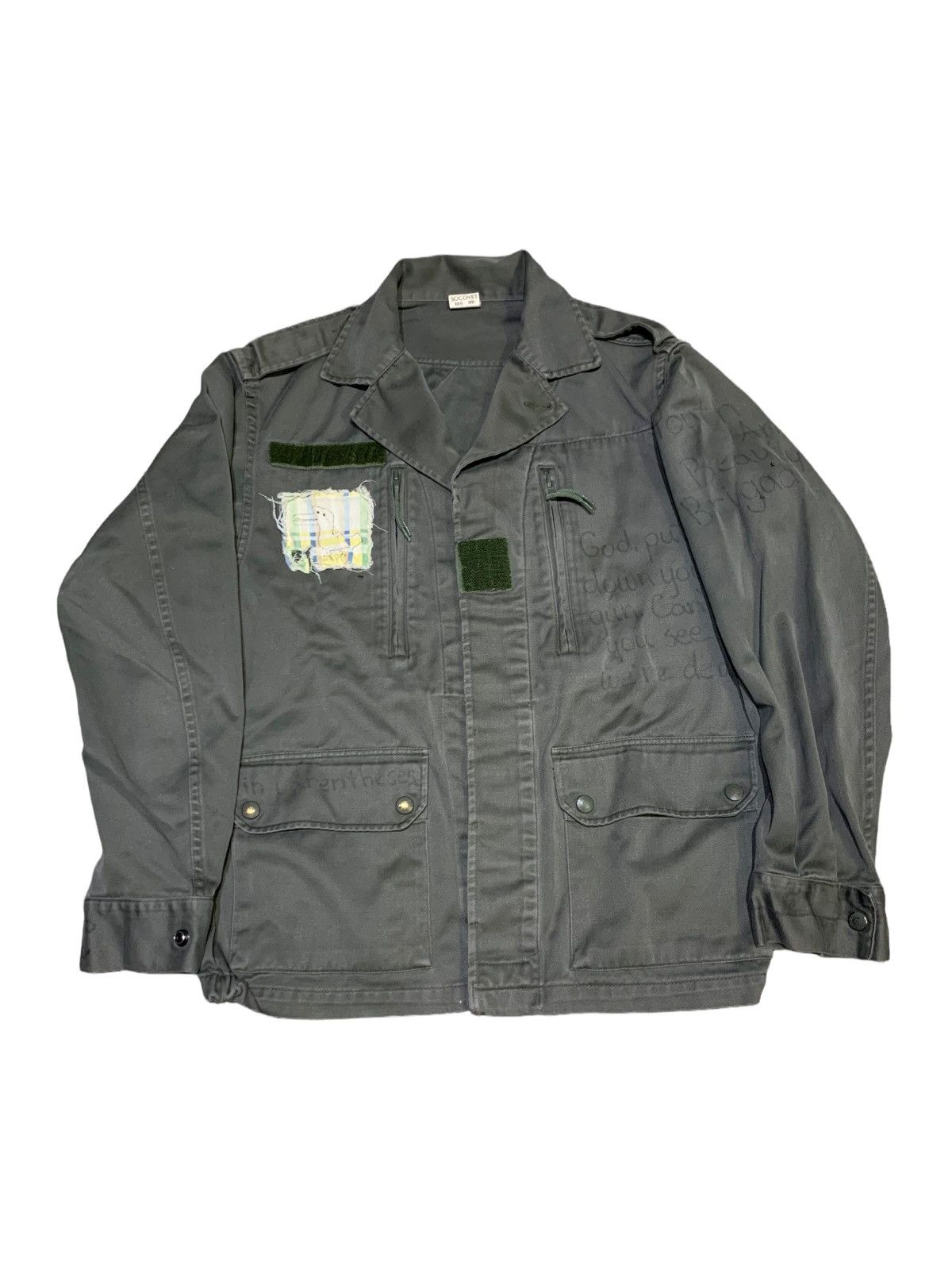 Vintage Vintage French Military Field Jacket With Custom Art | Grailed