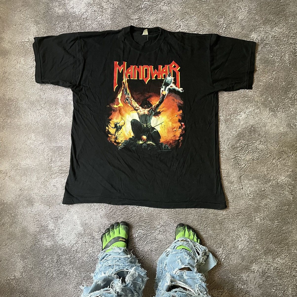 Band Tees × Streetwear × Vintage Vintage 90s MANOWAR CREEPY FACE ...