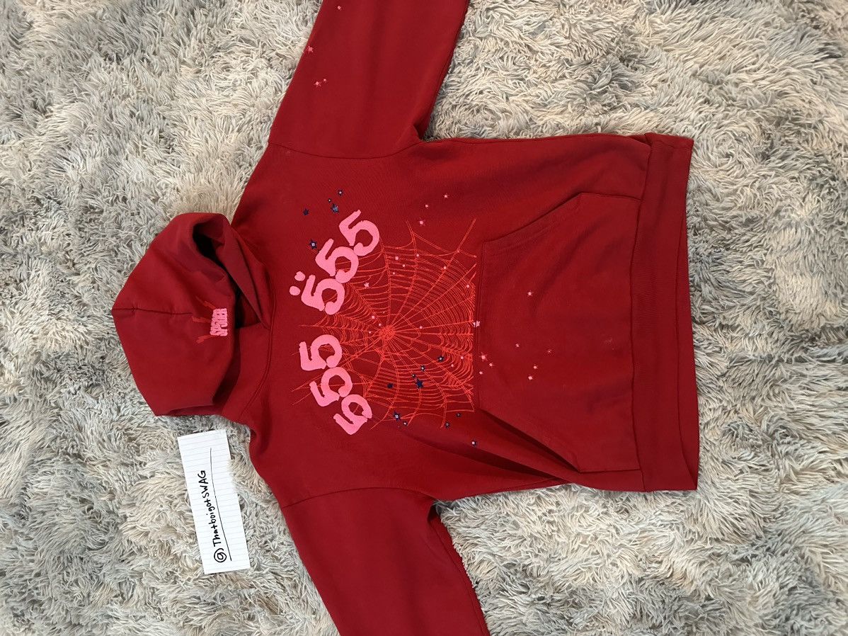 Spider Worldwide Sp5der Worldwide Red Angel Number 555 Hoodie | Grailed