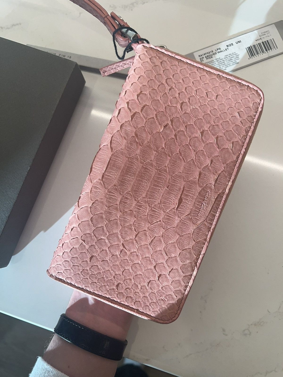 Rick Owens Rick Owens Pink Python Leather Wallet FW18 Sisyphus | Grailed