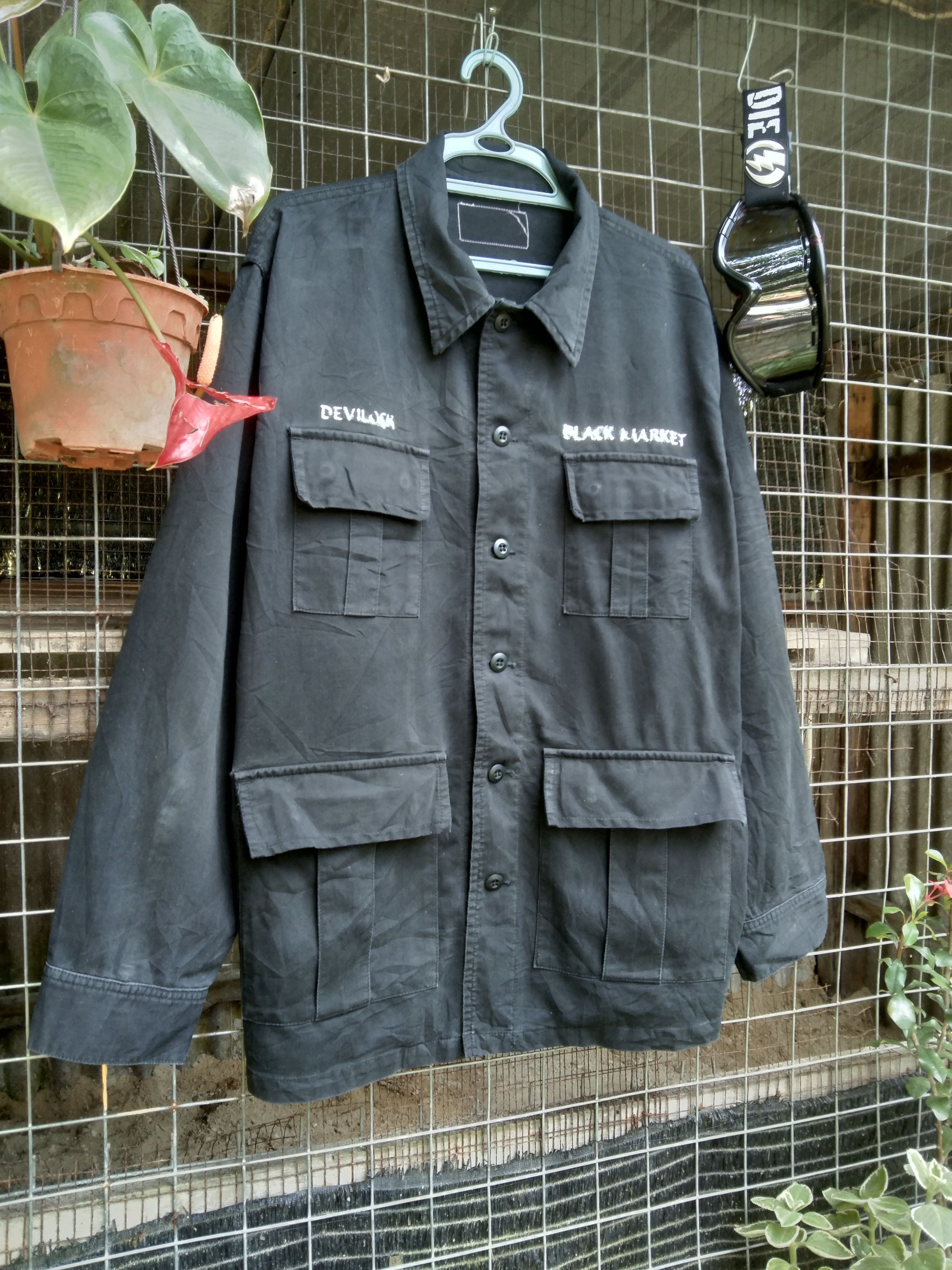 Devilock × Vintage DEVILOCK BLACK MARKET LIGHTLAYERS BUTTON DOWN JACKET | Grailed