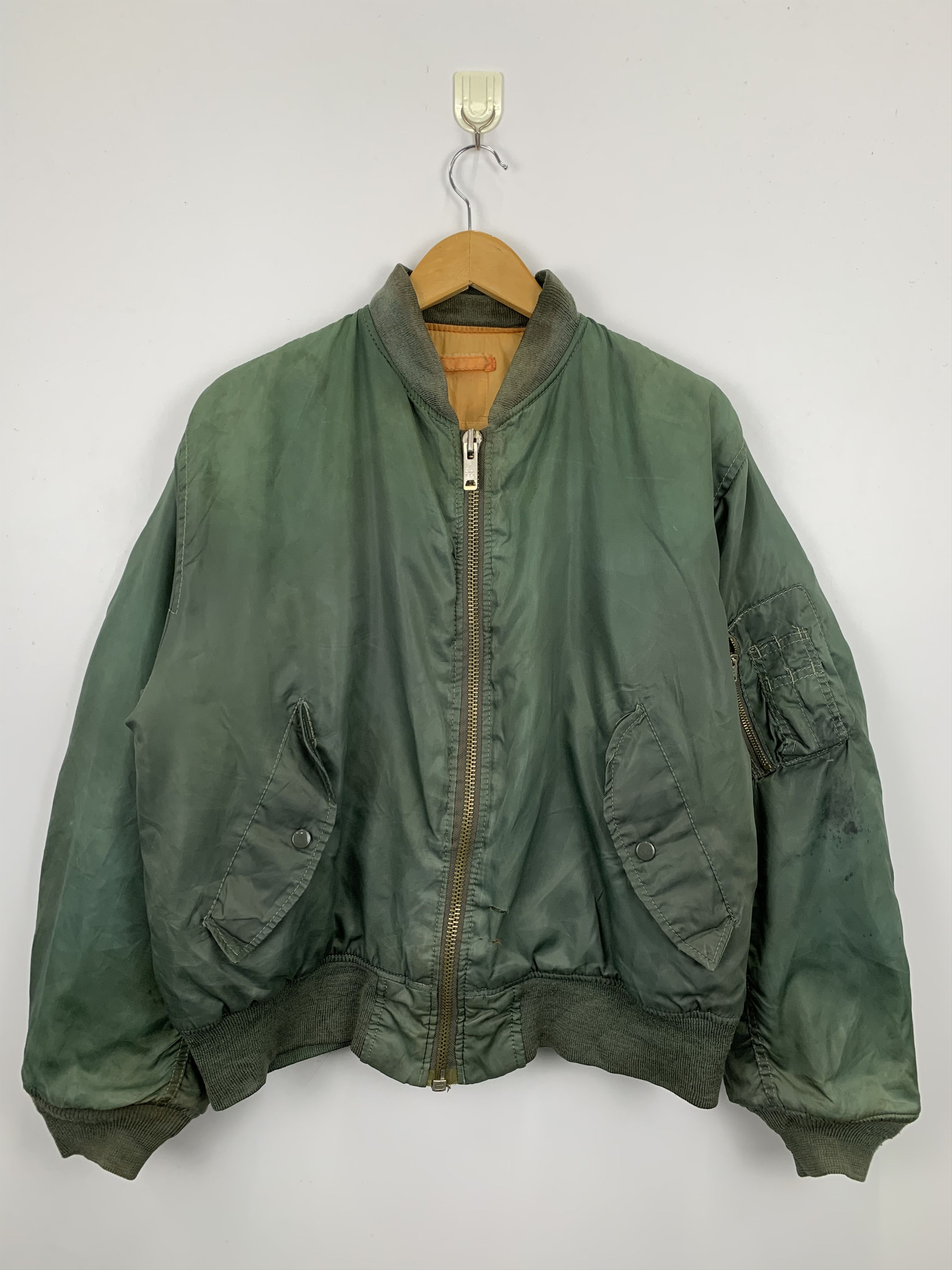 Military × Vintage Vintage Military Flight Thrashed Bomber Jacket | Grailed