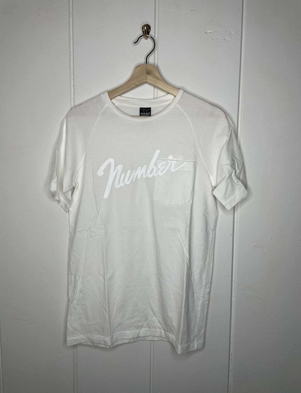 Number (N)ine White Number Nine Fender Tee | Grailed
