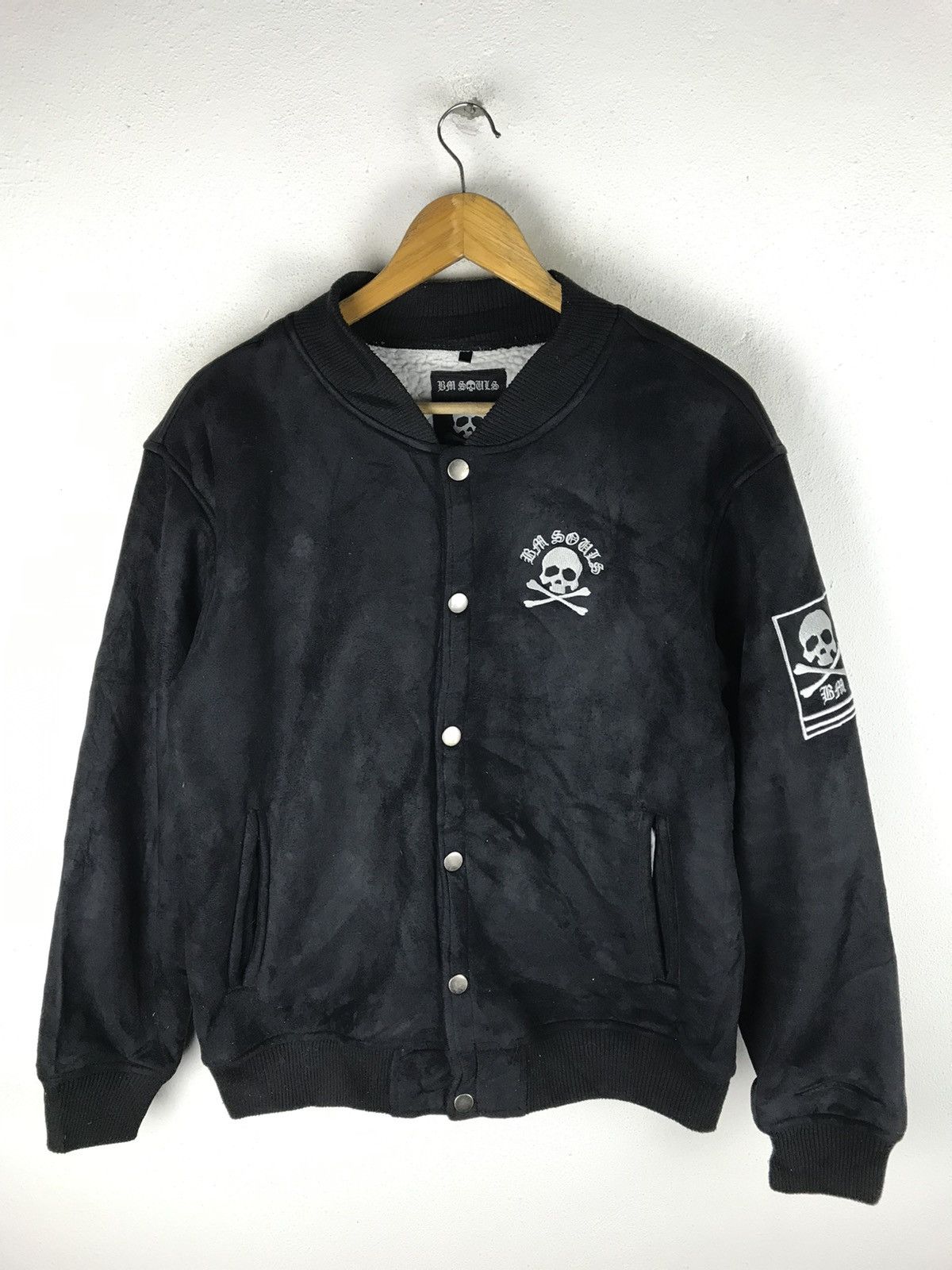 Skulls × Varsity × Varsity Jacket BM SOULS VARSITY JACKET STYLE SKULL ...