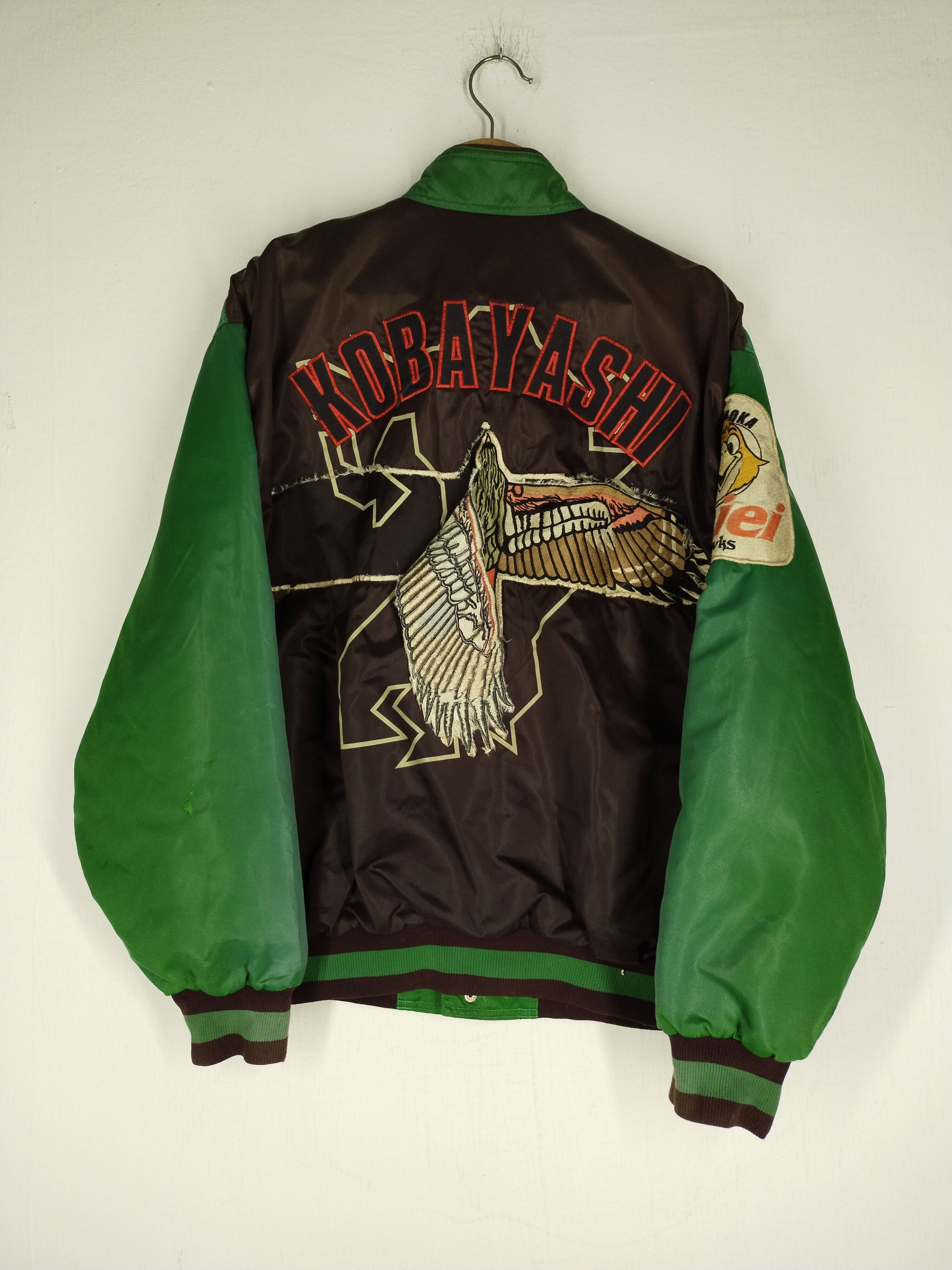 Bomber Jacket × Hawk × Japanese Brand 🔥VTG KOBAYASHI FUKUOKA DAIEI ...