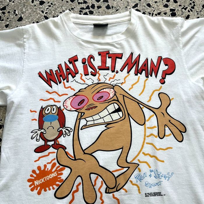 Vintage VINTAGE SINGLE STITCH REN AND STIMPY “WHAT IS IT MAN?” TEE ...