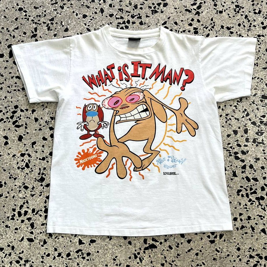 Streetwear × Vintage VINTAGE SINGLE STITCH REN AND STIMPY “WHAT IS IT ...