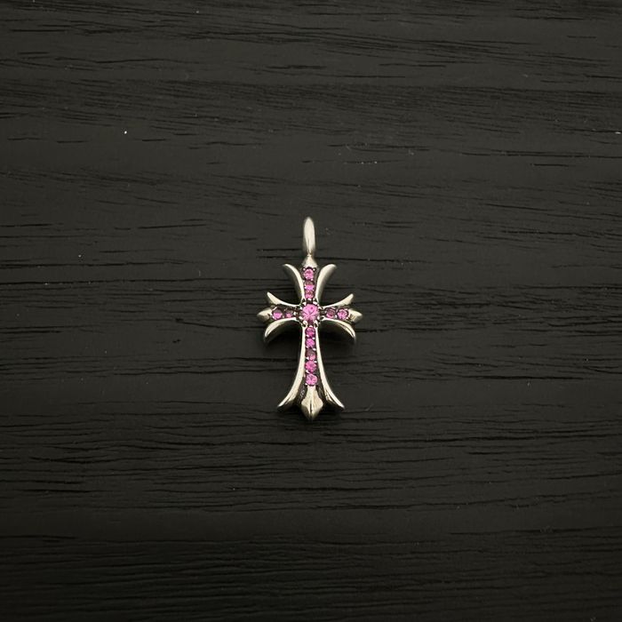 Chrome Hearts Chrome Hearts Pink Sapphire Diamond Cross Pendant | Grailed