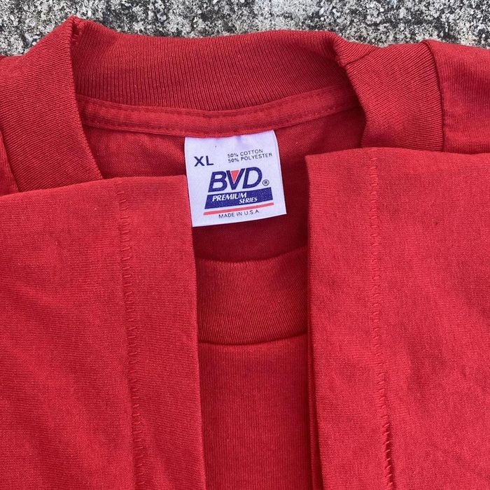 Vintage VINTAGE 1990s BVD RED BLANK POCKET T SHIRT | Grailed