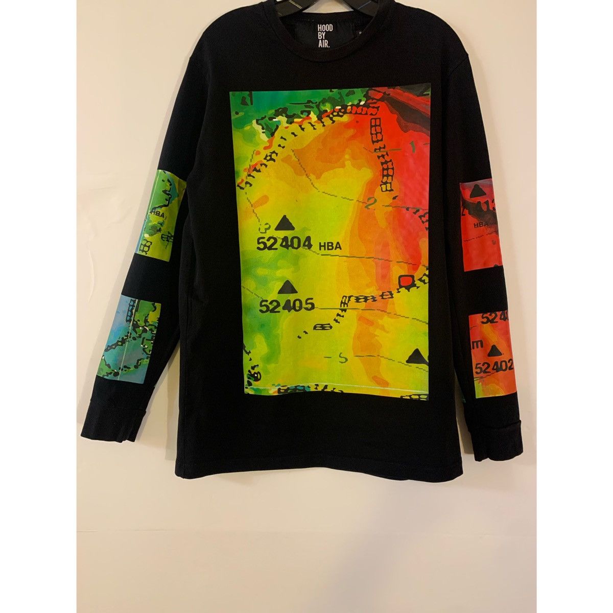Hood By Air HOOD BY AIR (HBA) LOGO RAINBOW WEATHER MAP LONG SLEEVE TEE ...
