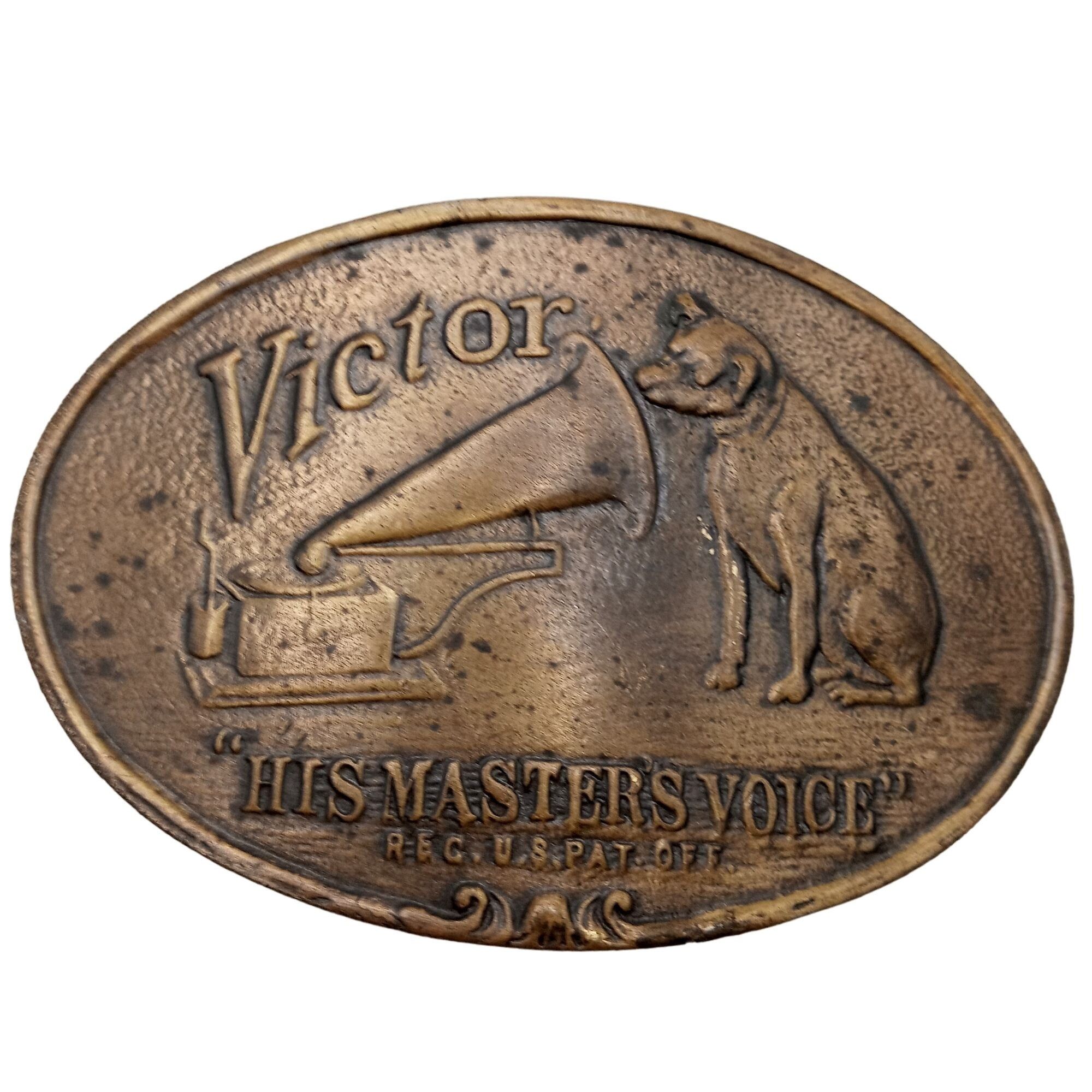 Vintage Victor Victrola Belt Buckle Vintage Nipper Dog RCA Terrier ...