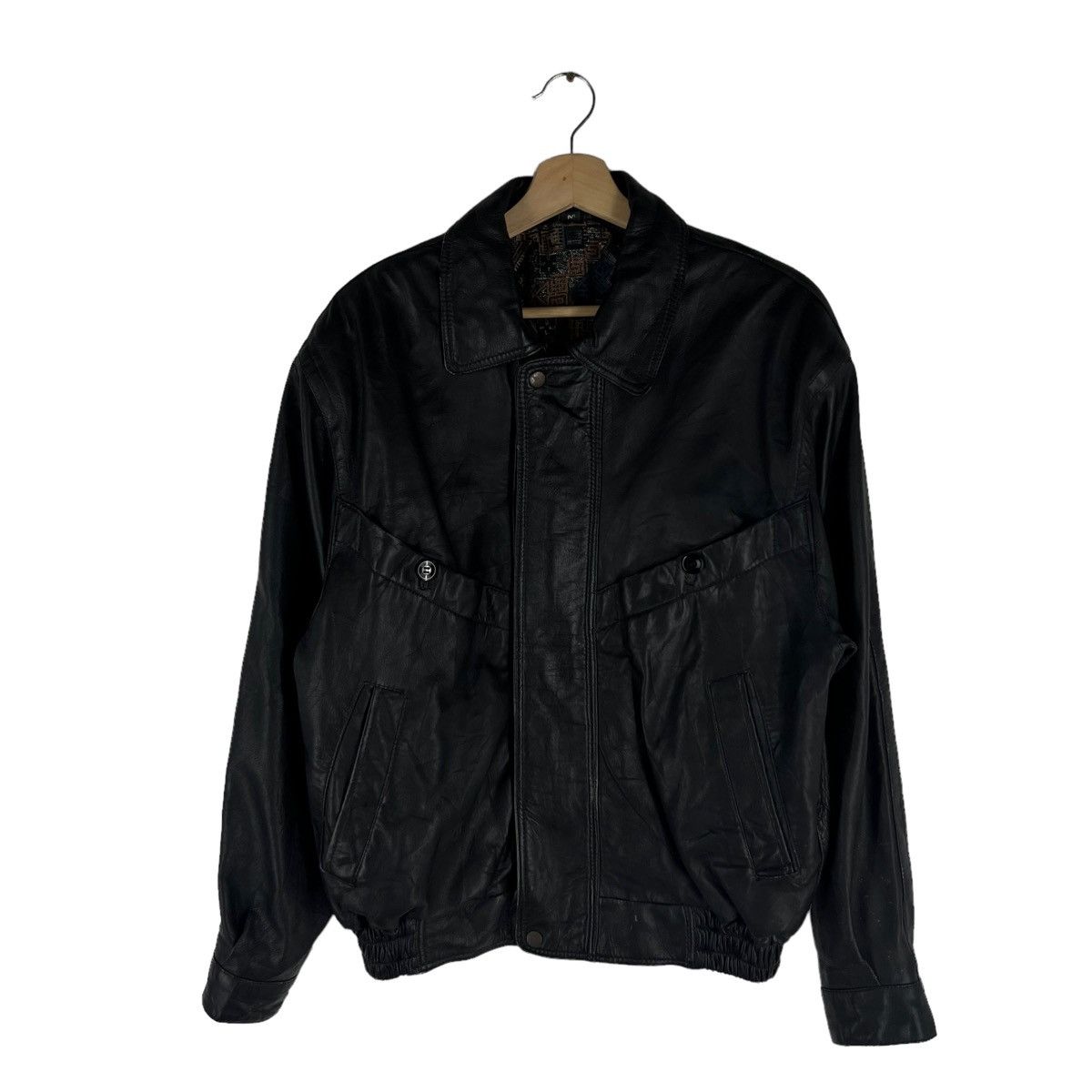Japanese Brand × Leather Jacket VINTAGE LEATHER JACKET PARACHUTE BIKER ...