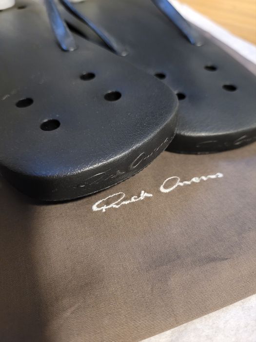 Rick Owens Rick Owens Black Flip Flops Slippers | Grailed