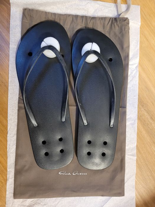 Rick Owens Rick Owens Black Flip Flops Slippers | Grailed