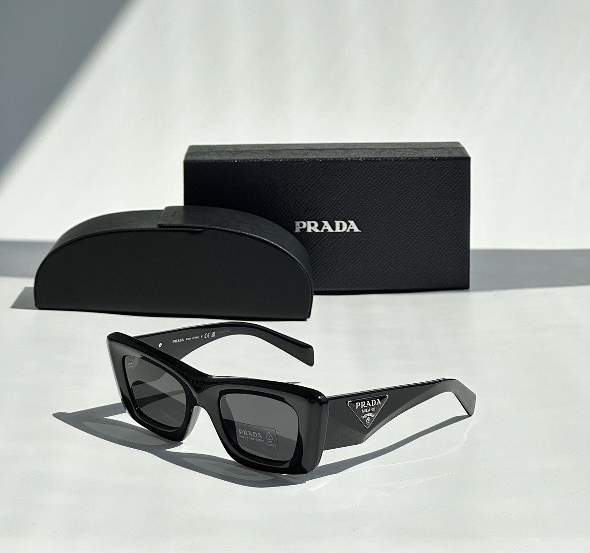 Prada × Streetwear × Vintage *NEW* PRADA 2023 Symbole Sunglasses SPR13Z runway punk y2k | Grailed