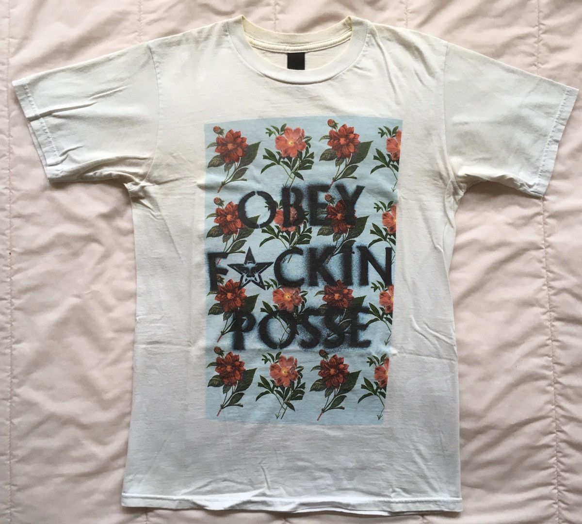 Obey × Shepard Fairey Obey F*ckin Posse Shirt Flowers Floral Graffiti ...