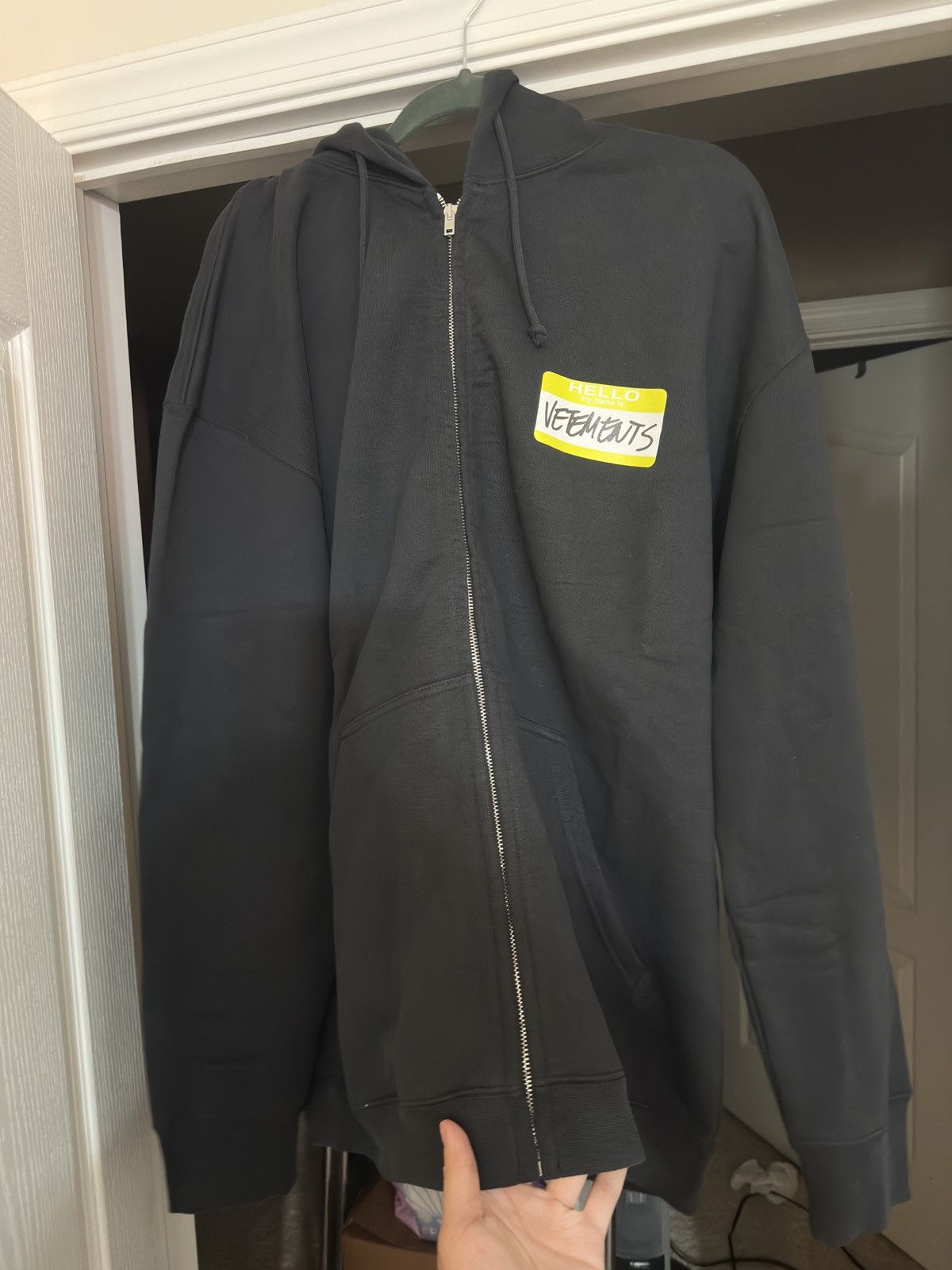 Vetements Vetements - Hello my name is vetements zip up (NWT) | Grailed