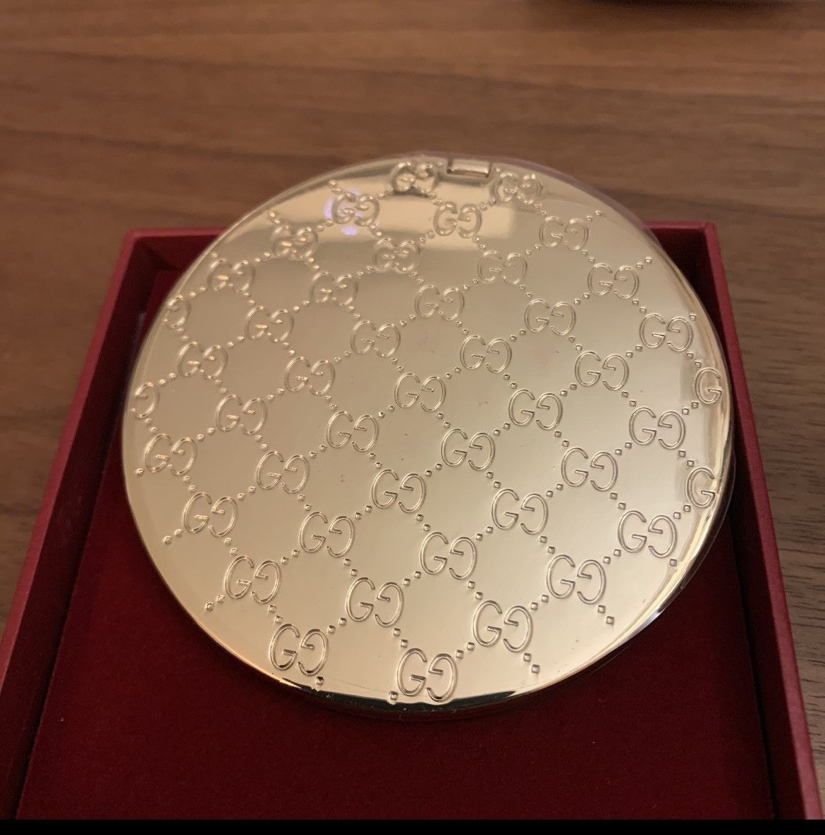 Gucci Gucci gold monogram double pocket mirror | Grailed