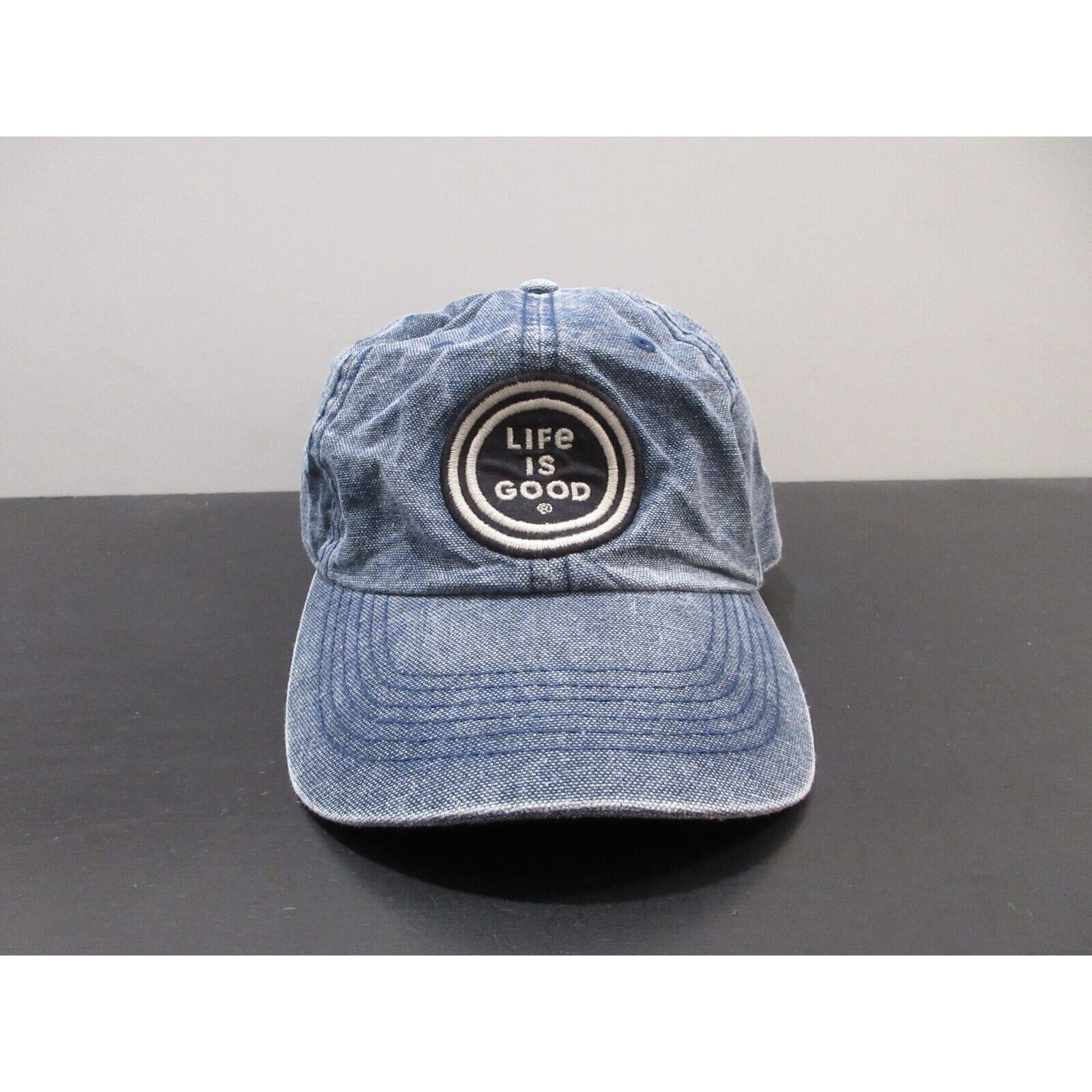 Life Is Good Life Is Good Hat Cap Strap Back Blue White Patch Logo ...