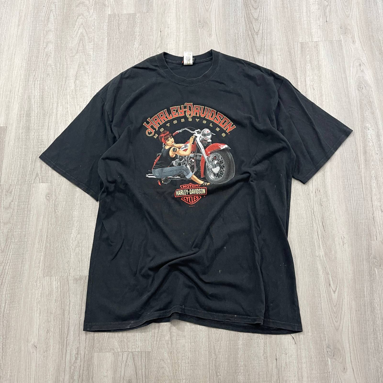 Harley Davidson Harley Davidson Motorcycle Biker Pin Up Girl Shirt ...