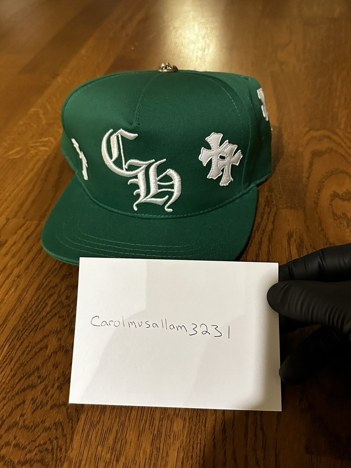 Chrome Hearts Chrome Hearts Green Multi Leather Cross Hat | Grailed