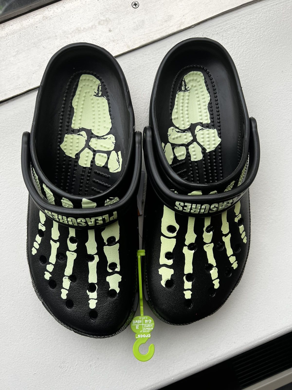 Crocs × Pleasures Pleasures x Crocs - Skeleton Black Glow - Size 10 ...